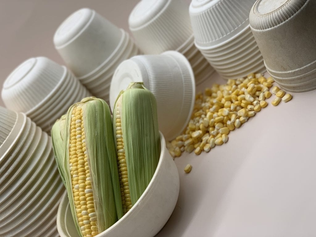 eco bowls Corn starch biodegradable disposable for hot soup and salad