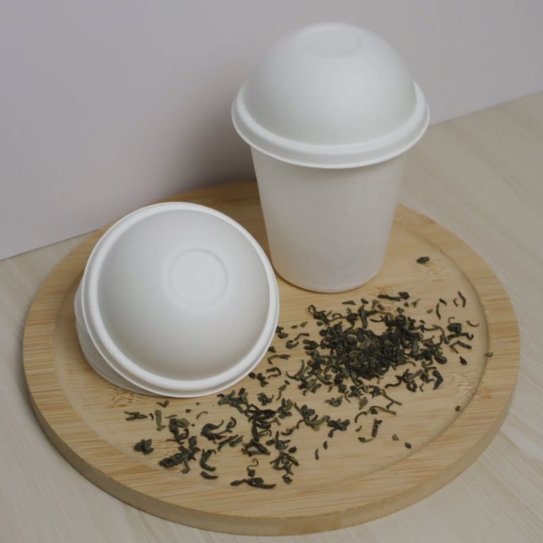 Biodegradable Bagasse Starbucks Cold Drink Dome Lids For 16 oz Cups
