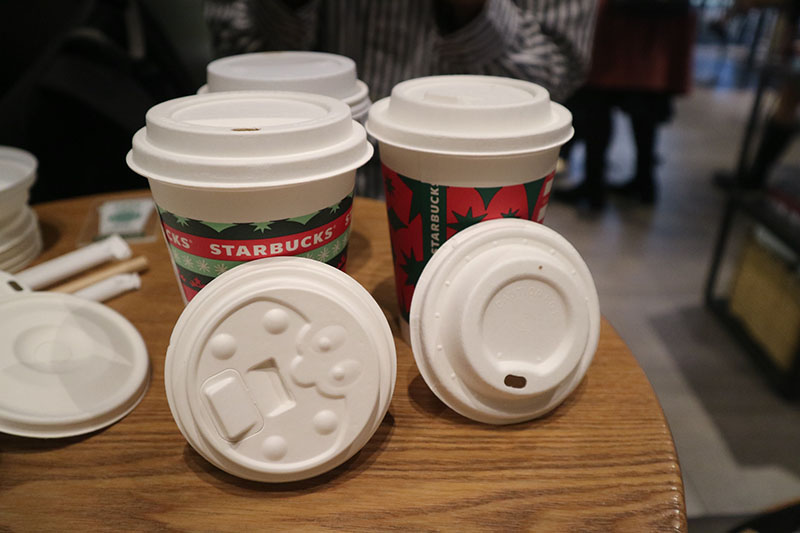 100% Natural Plant Fiber Sugarcane Bagasse Sippy Cup Lids Starbucks