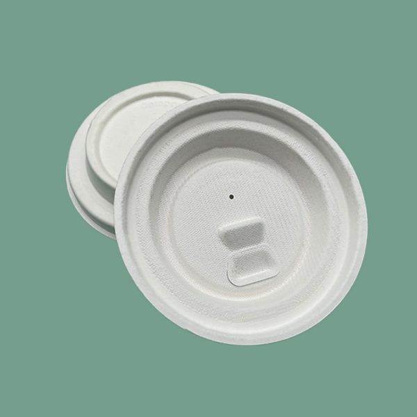 Disposable Pulp Paper Biodegradable Coffee Lids , Hot Coffee Cup Lids