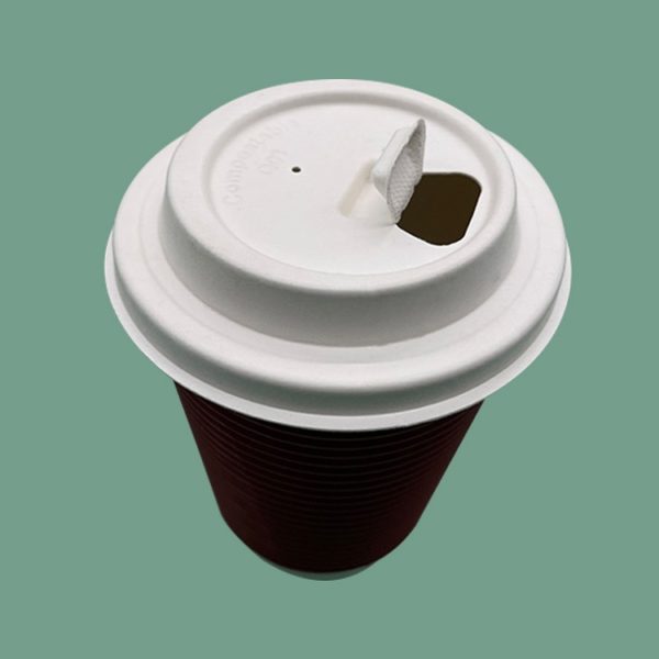 Disposable Pulp Paper Biodegradable Coffee Lids , Hot Coffee Cup Lids