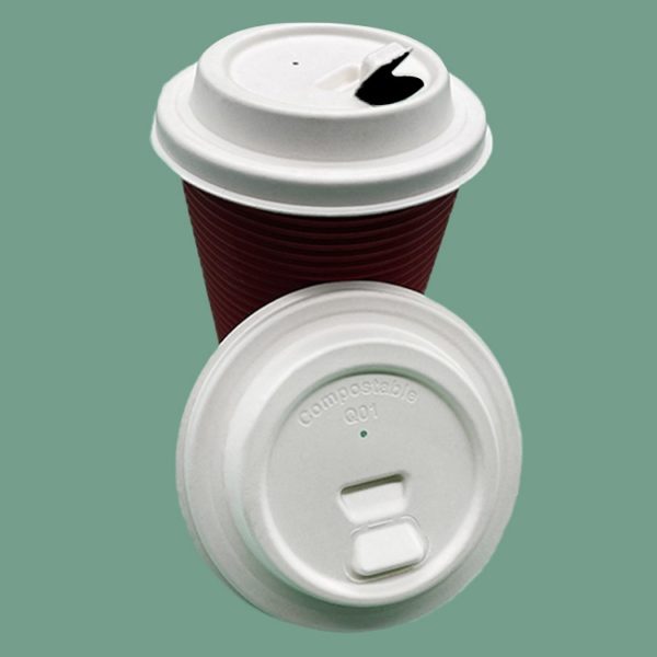 Disposable Pulp Paper Biodegradable Coffee Lids , Hot Coffee Cup Lids