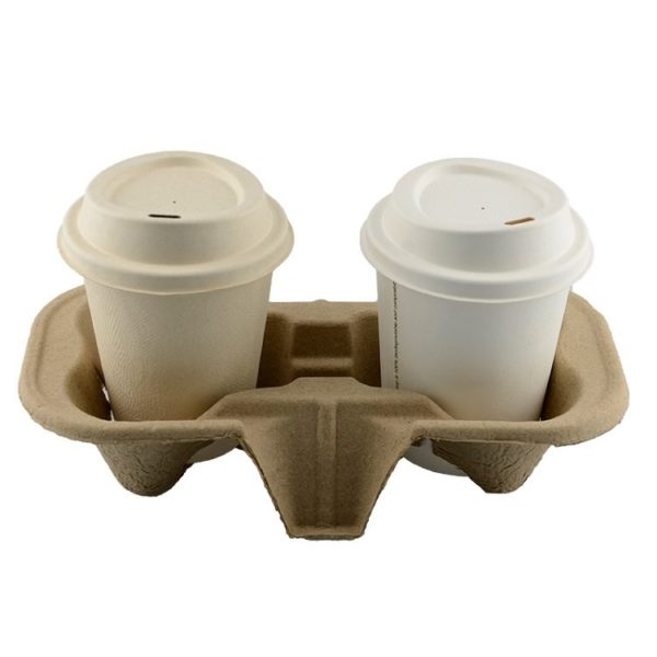 2 Cup Carrier Tray , Takeaway Coffee Cup Carrier Factory