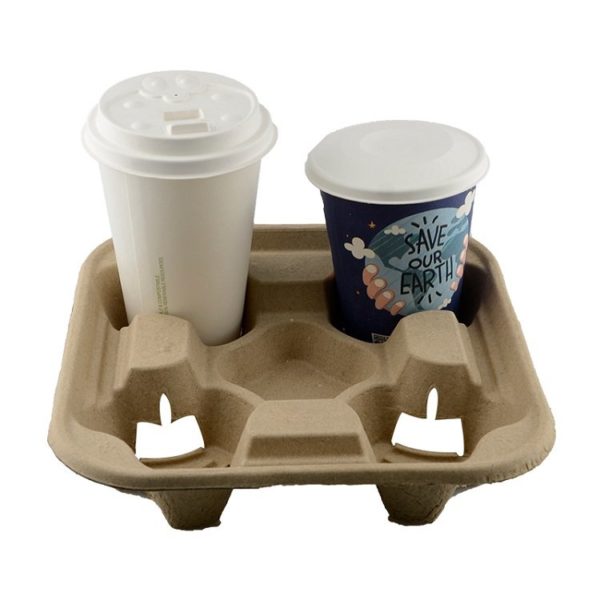 2 Cup Carrier Tray , Takeaway Coffee Cup Carrier Factory
