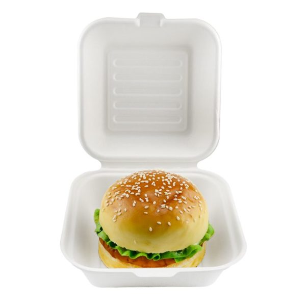 6 inch Hamburger Disposable Container ,Sugarcane Bagasse Container
