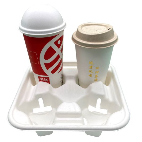 2 Cup Carrier Tray , Takeaway Coffee Cup Carrier Factory