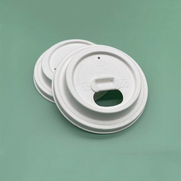 Disposable Pulp Paper Biodegradable Coffee Lids , Hot Coffee Cup Lids