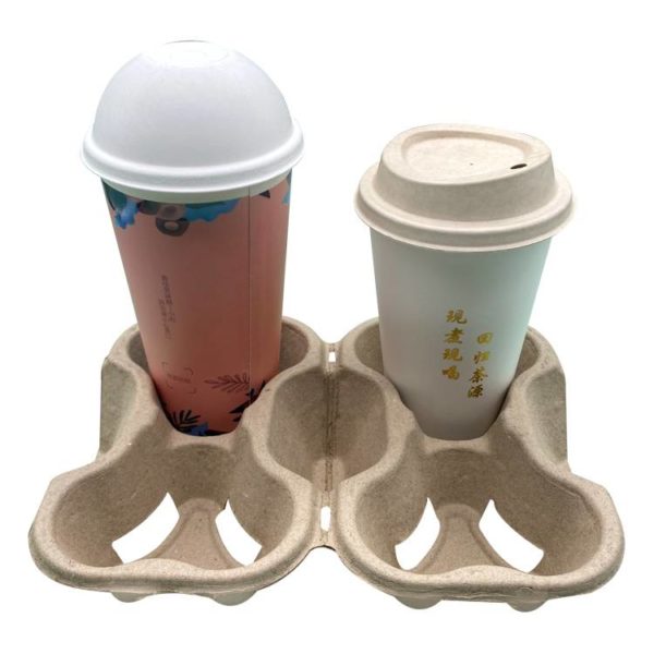2 Cup Carrier Tray , Takeaway Coffee Cup Carrier Factory