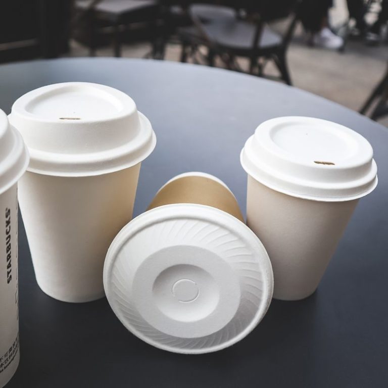 Disposable Pulp Paper Biodegradable Coffee Lids , Hot Coffee Cup Lids